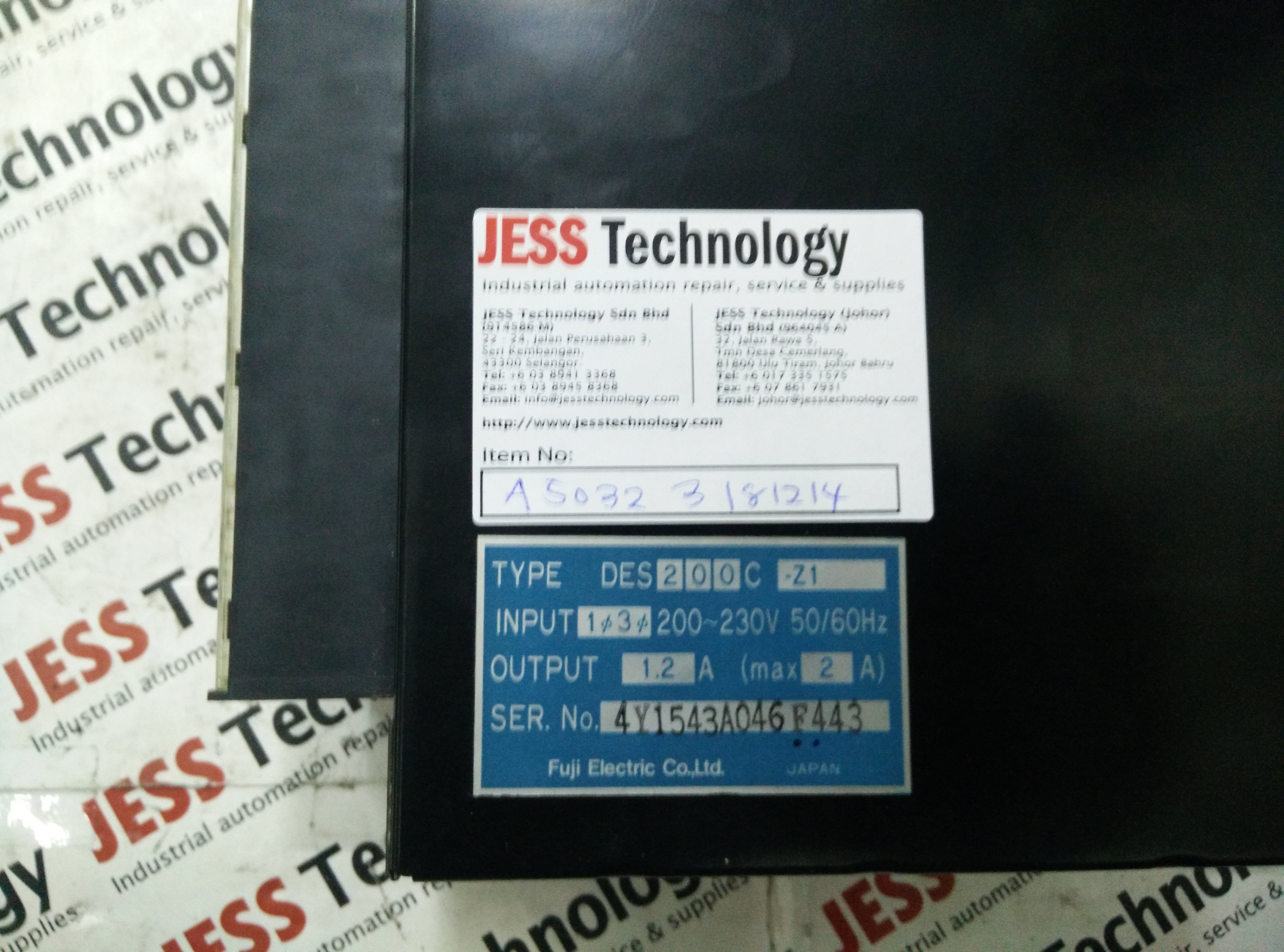 JESS | Repair SERVO SERVO DRIVE DES200C-Z1 in Malaysia, Singapore ...