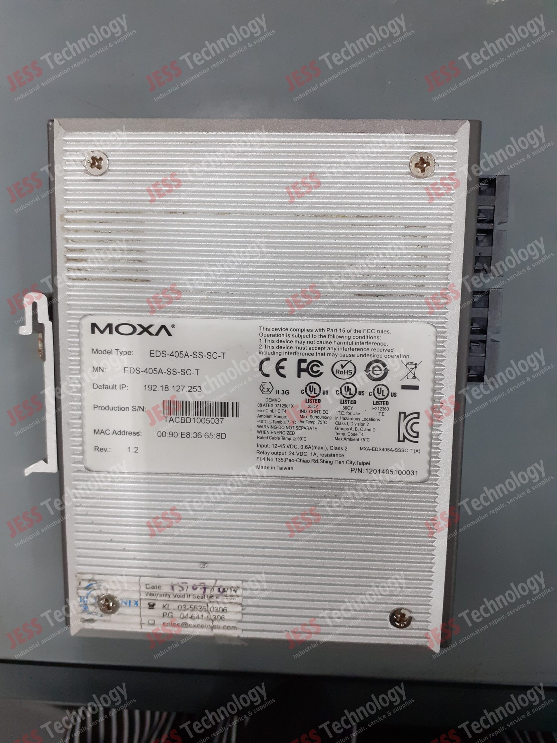 JESS Repair Service in Malaysia - Repair MOXA Moxa ethernet TACBD1005037 EDS-405A-SS-SC-T, Best ...