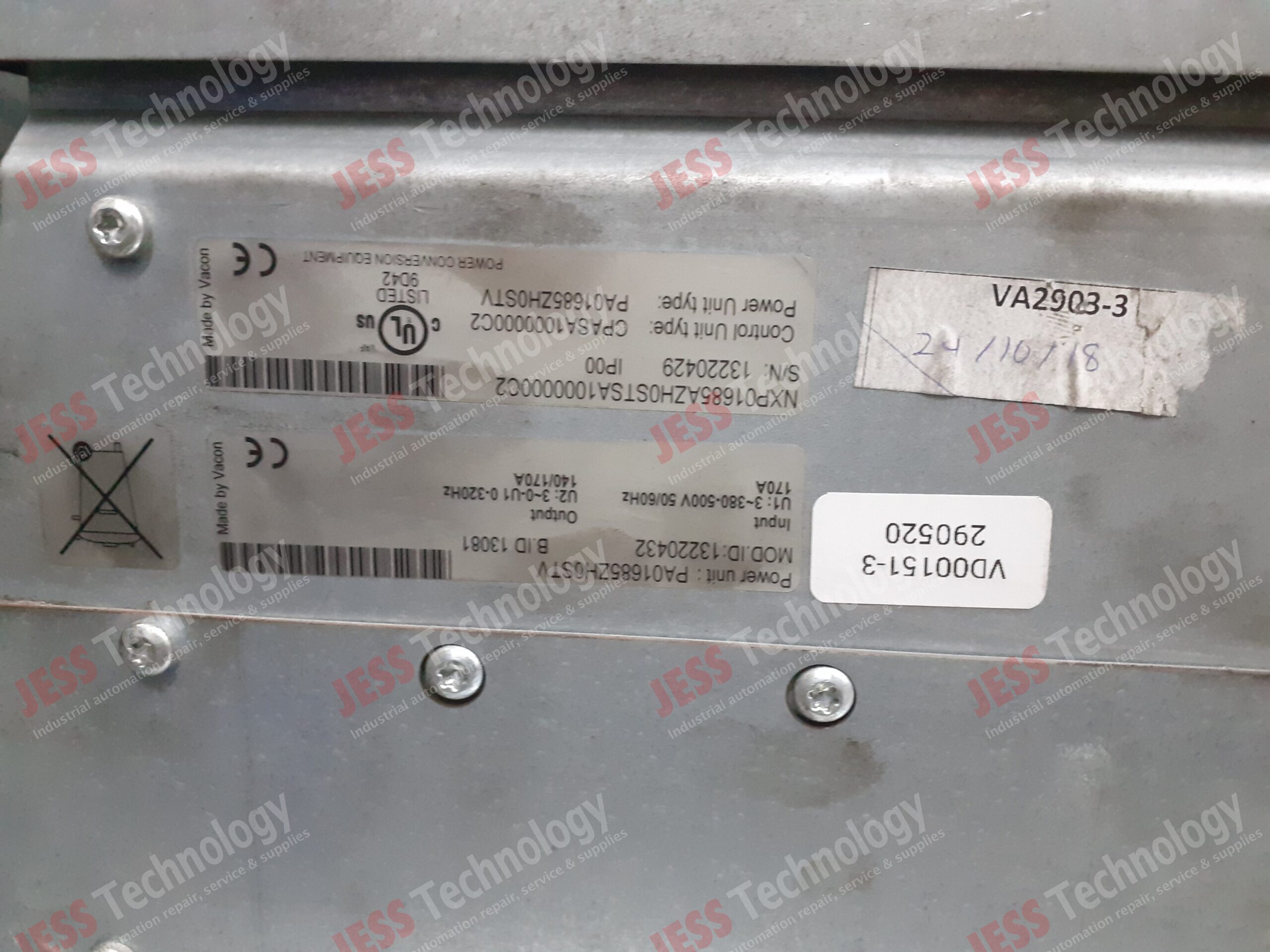 JESS Repair Service in Malaysia - Repair VACON Vacon drive 13220429 NXP01685AZH, Best Repair ...