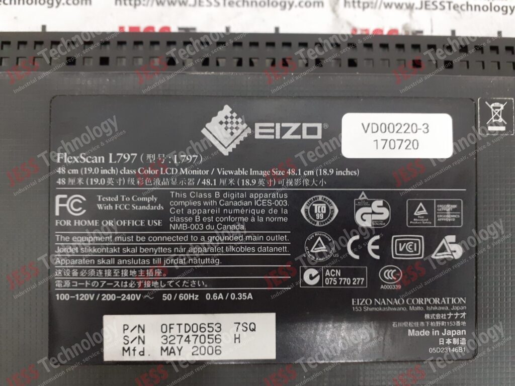 JESS Repair Service in Malaysia - Repair EIZO EIZO FLEXSCAN L797 ...