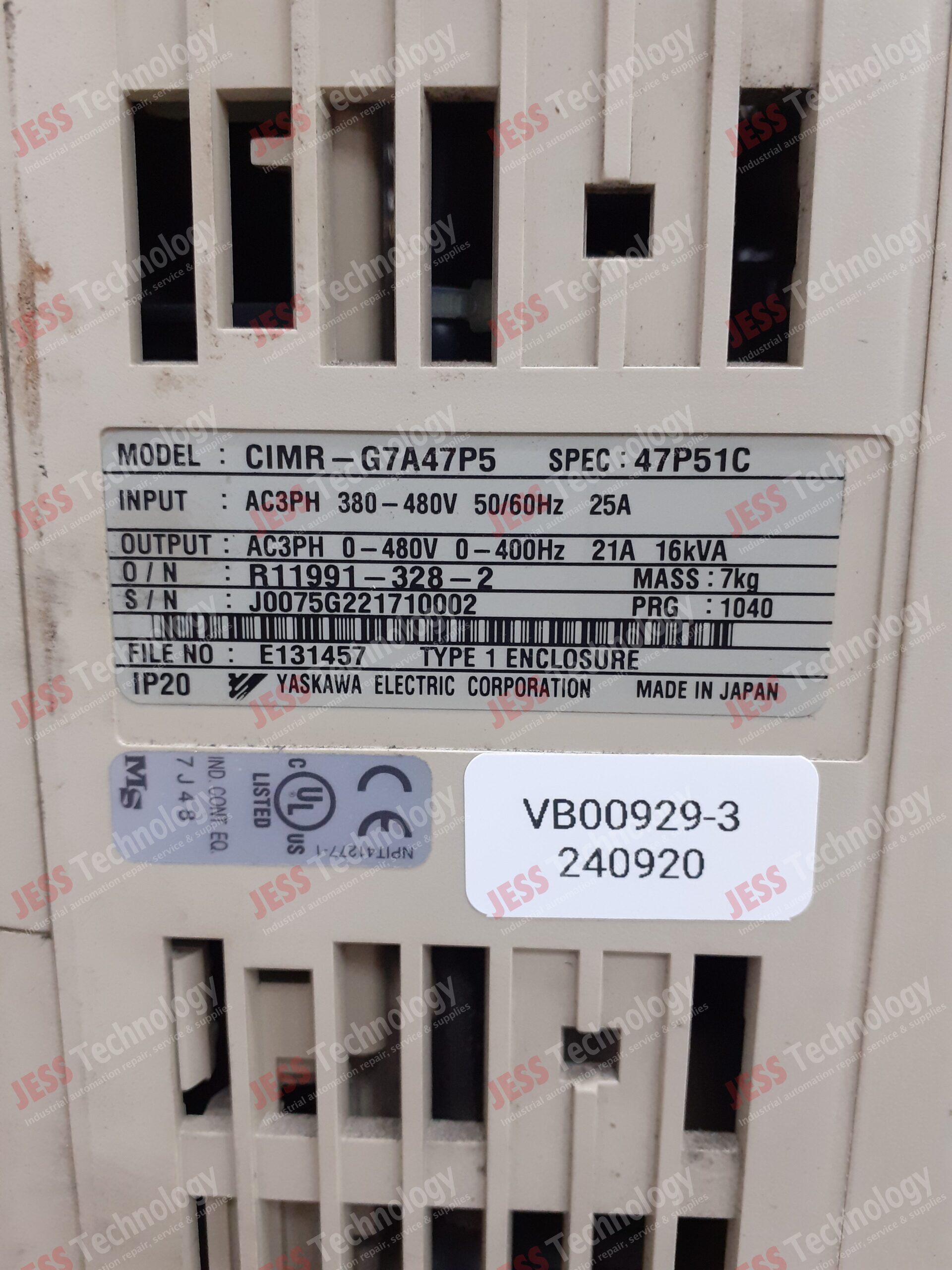 JESS Repair Service in Malaysia - Repair YASKAWA yaskawa varispeed G7 ...