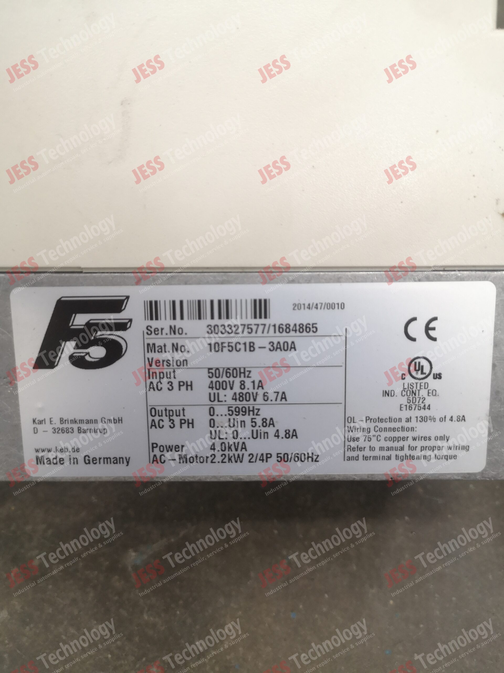 JESS Repair Service in Malaysia - Repair KEB KEB F5 inverter 303327577/ ...