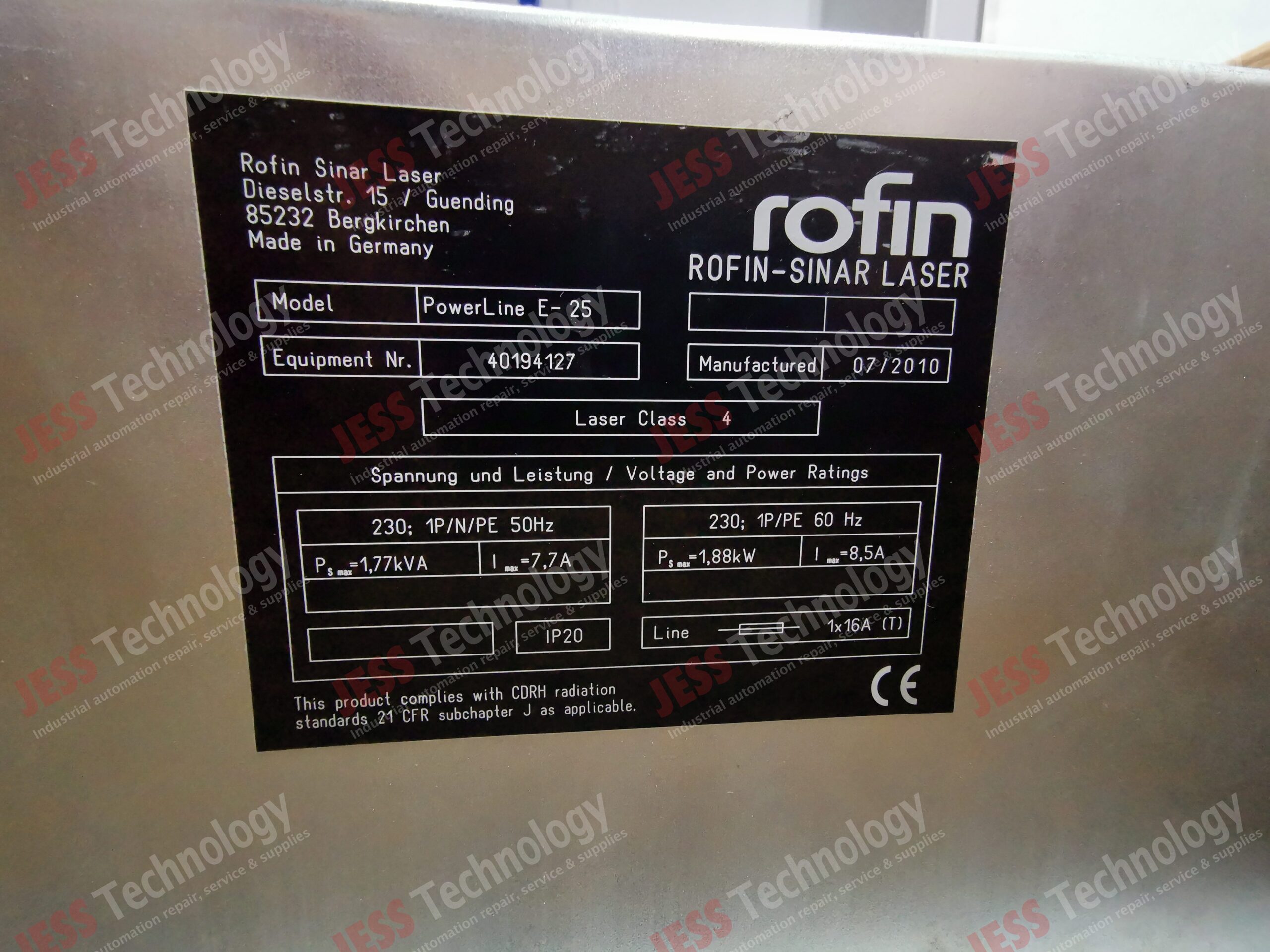 JESS Repair Service in Malaysia - Repair ROFIN Rofin 40194127 POWER ...